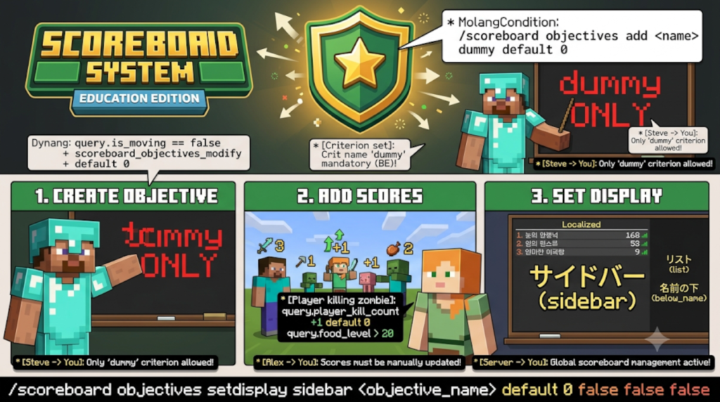 マイクラ /scoreboardの使い方｜ポイント管理とランキング | マイクラコマンド完全ガイドブック【スイッチ・統合版・教育版】